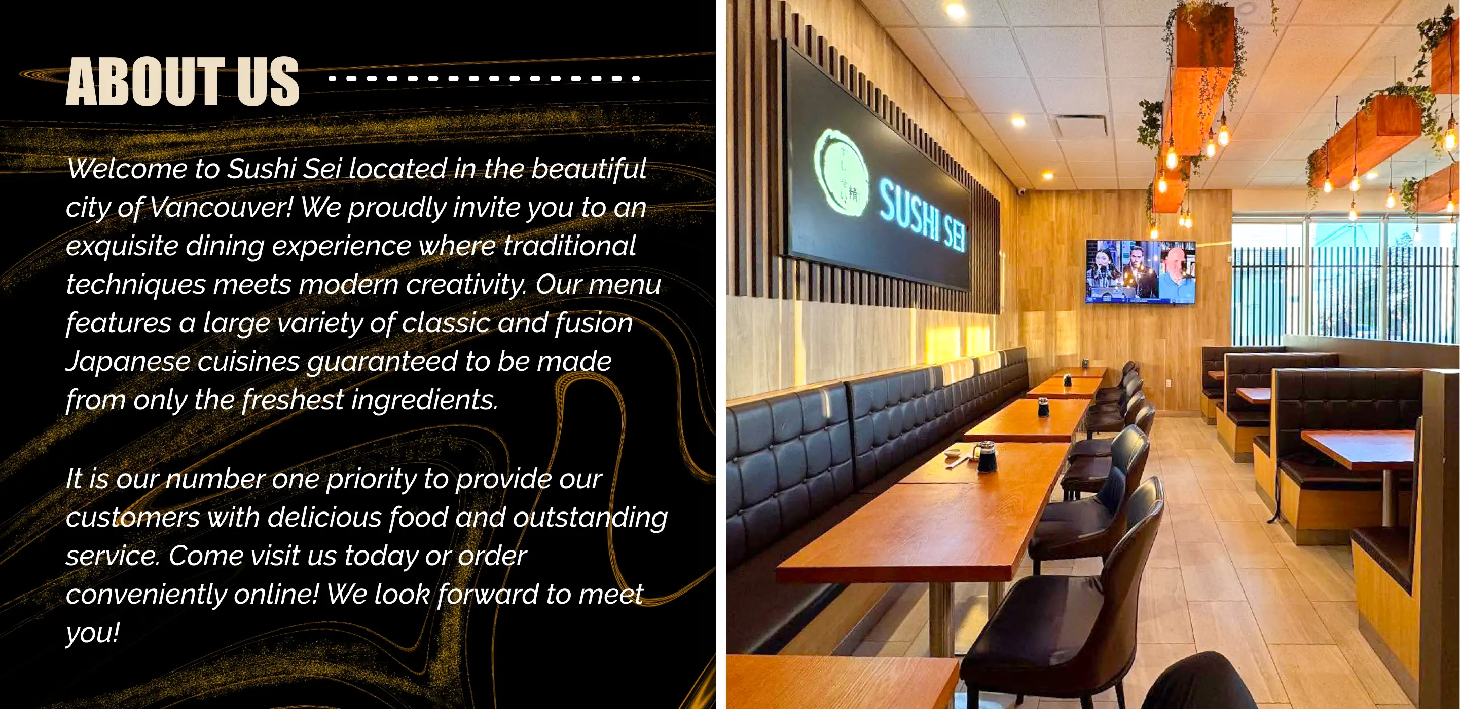 Sushi SEI | Japanese Restaurant in Vancouver | Order Online